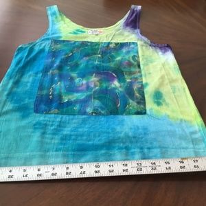 Tops | Womens Tank Painted With Silk Front | Poshmark